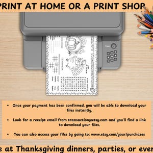 Printable Thanksgiving Activity Mat, Thanksgiving Coloring Page Craft ...