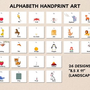 Animal Alphabet Handprint Art Craft Bundle, A-Z Alphabet Footprint Art ...