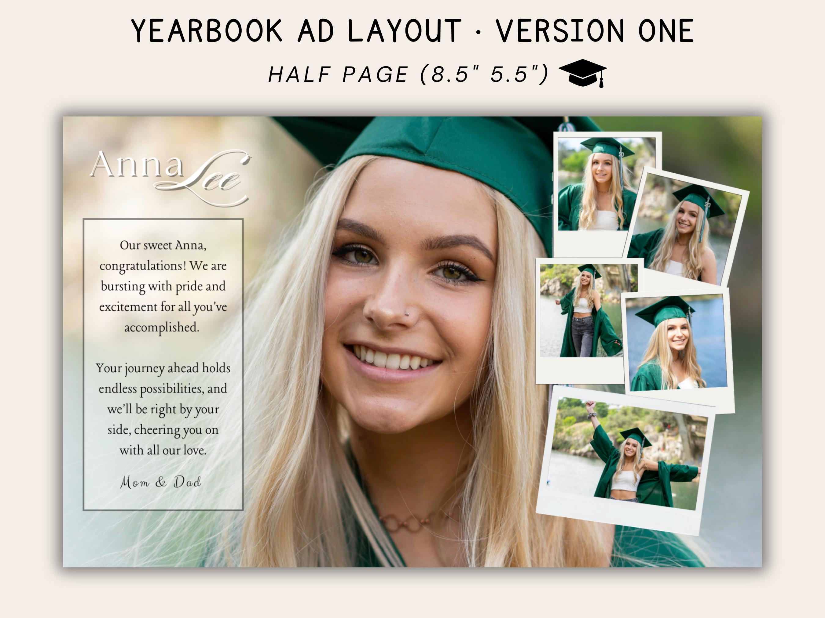 Half Page Yearbook Ad Template Bundle for Parents, Editable Canva ...