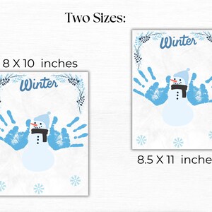 Winter Handprint Art Craft, Memory Baby Art Snowman Keepsake, Preschool ...