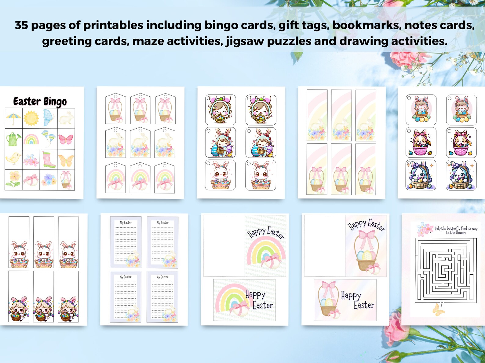 Easter Printable Activity Bundle, Easter Bingo Game, Coloring Pages ...