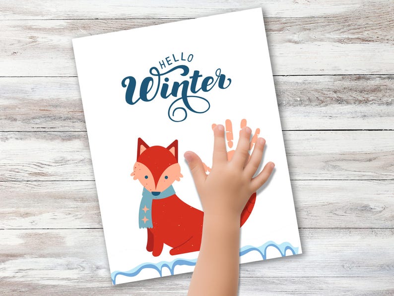 Fox Winter Handprint Craft – Printable Kids & Toddler Activity - Etsy ...
