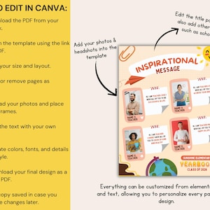 Elementary Yearbook Template, Editable Canva Yearbook, School Memory ...