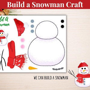 Build a Snowman Craft, Winter Kids Craft, Christmas Activity Printable ...