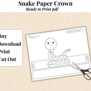 Rattlesnake Hat Paper Crown Craft, Snake Coloring Paper Crown Template ...