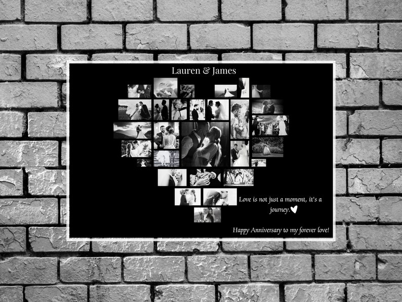 Heart Photo Collage Template, Custom Heart Shaped Collage, Love Photo ...