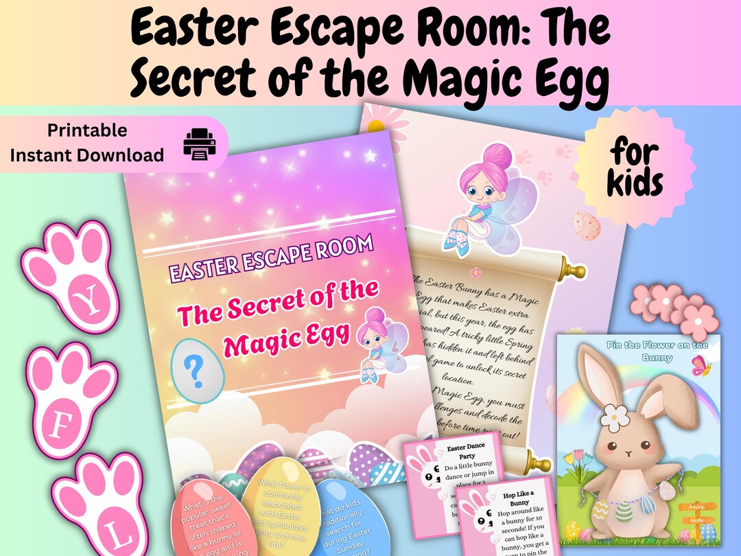 Printable Easter Egg Escape Room for Kids, Party Puzzle Game - Etsy