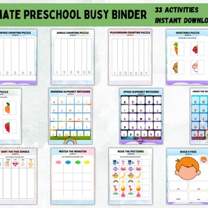 Ultimate Preschool Busy Book Binder, Printable Preschool Activities ...