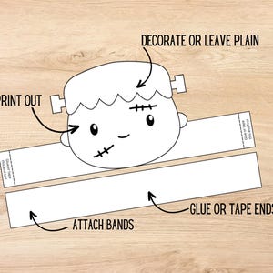 Frankenstein Paper Crown Template, Printable Halloween Party Hat ...