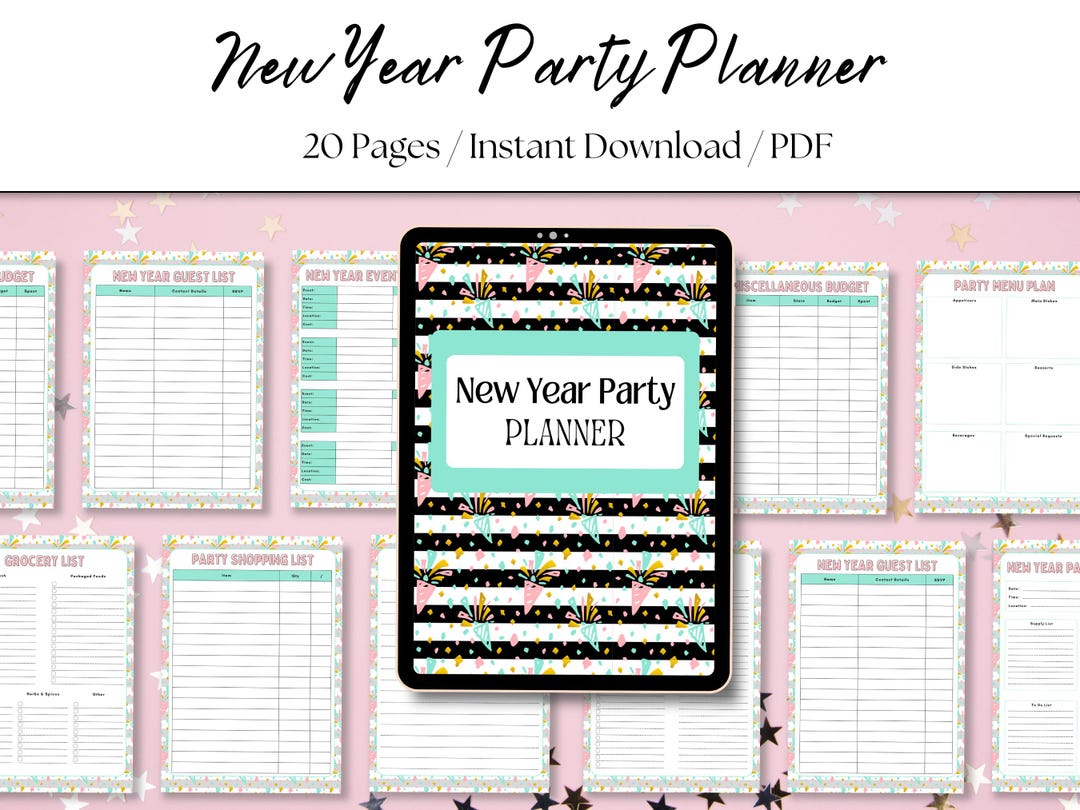 New Year Party Planner Printable, NYE Party Planner, Party to Do List ...