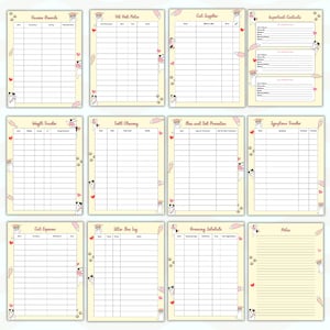 Cat Care Planner, Printable Cat Care Binder, Cat Checklist Pet Tracker ...