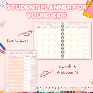 Student Planner for Young Kids, Student Notebook Binder, Reading List ...