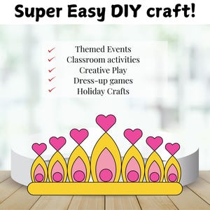 Princess Paper Crown Template Princess Printable Kids Craft Princess ...