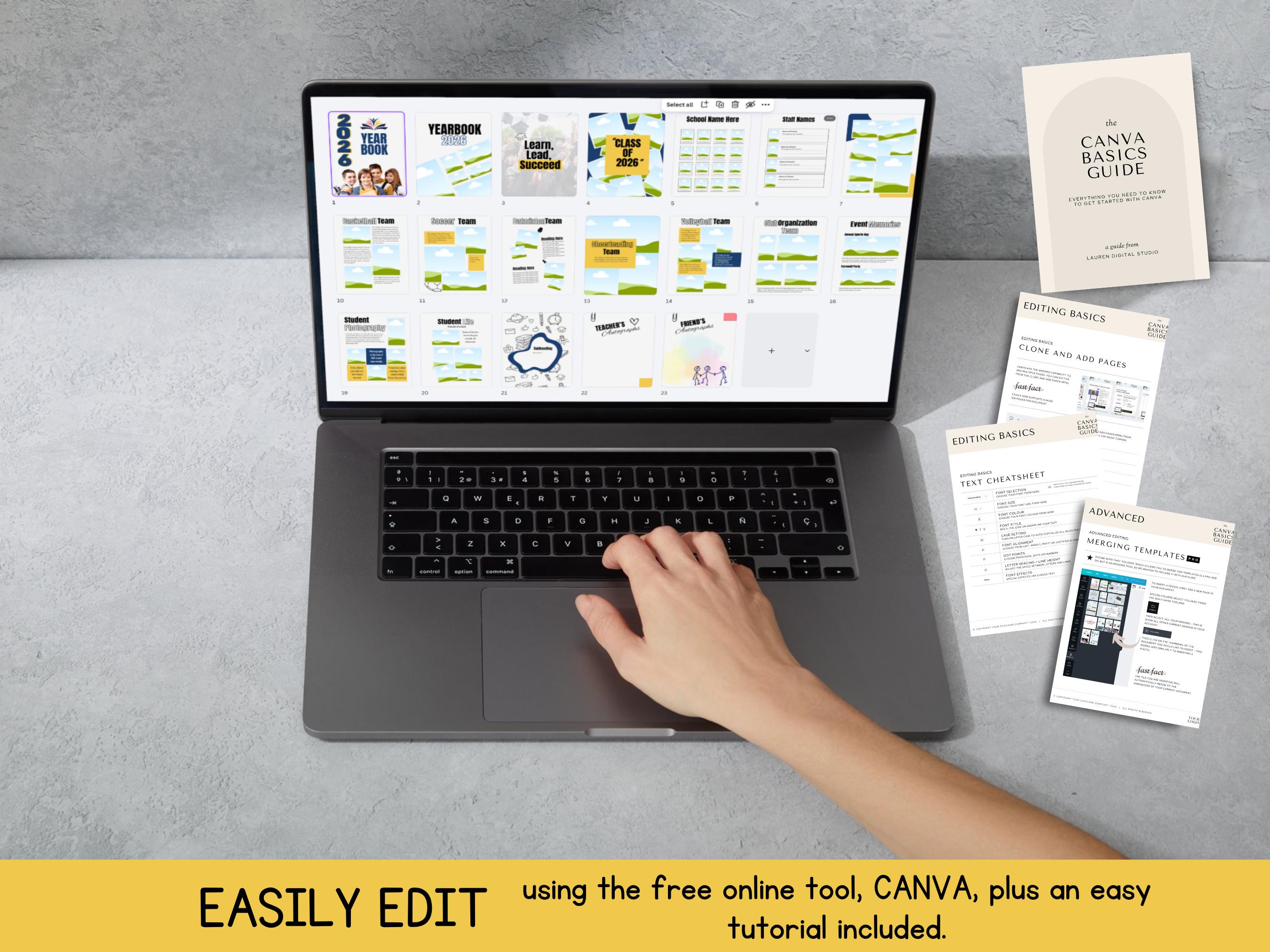 Canva Yearbook Template for Schools, Editable Senior Yearbook Layout ...