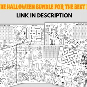 Halloween Kids Activity Placemat, Halloween Coloring Page, Printable ...