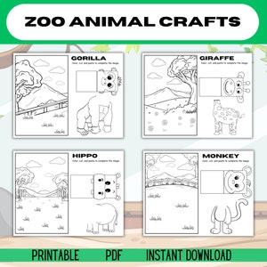 Zoo Animal Crafts, Printable Animal Crafts, Zoo Animals Preschool ...