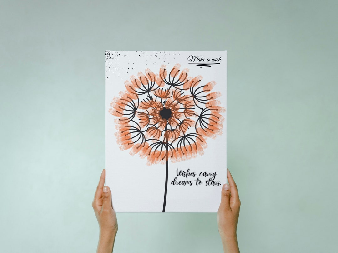 Fingerprint Dandelion Art Craft, Wishes Handprint Craft, Keepsake DIY ...