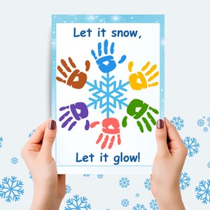 Let It Snow Handprint Craft Template, Printable Winter Handprint ...