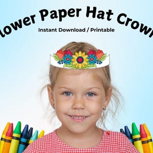 Flower Paper Crown Template, Printable Paper Crown, Fairy Craft ...