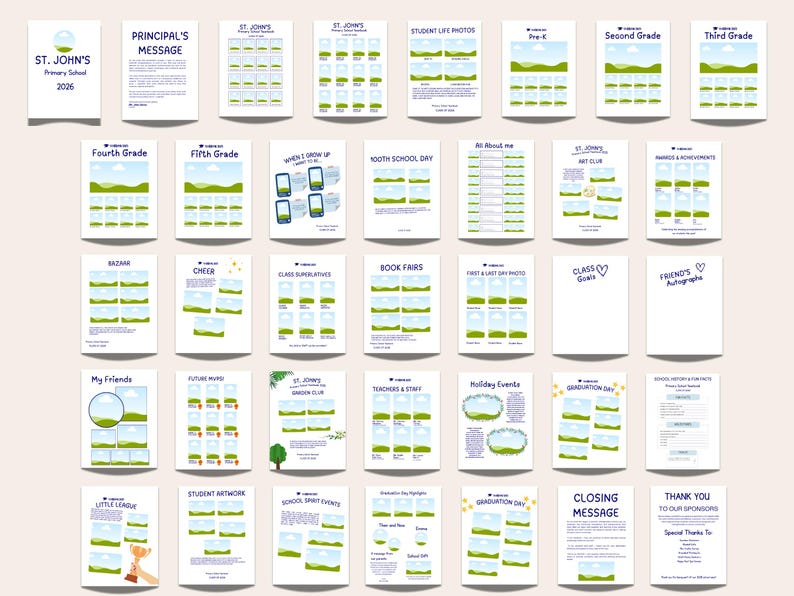 Class of 2026 Yearbook Template – Editable School Memory Book (canva ...