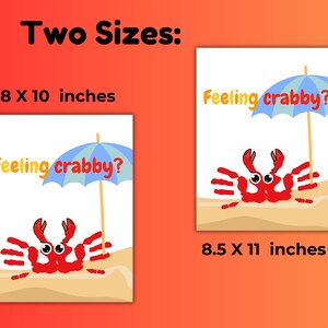 Summer Crab Handprint Art Craft for Toddlers, Crab Handprint Printable ...