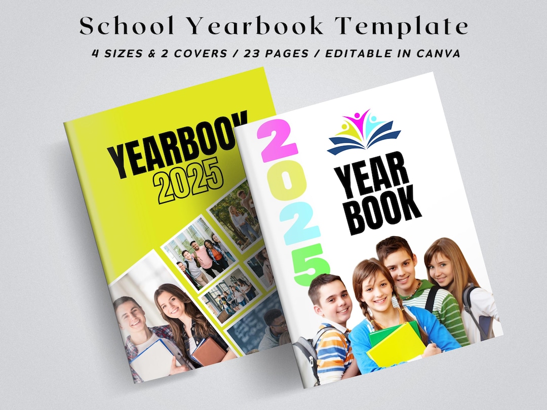 High School Yearbook Template, Editable Senior 2025 Yearbook Layout ...