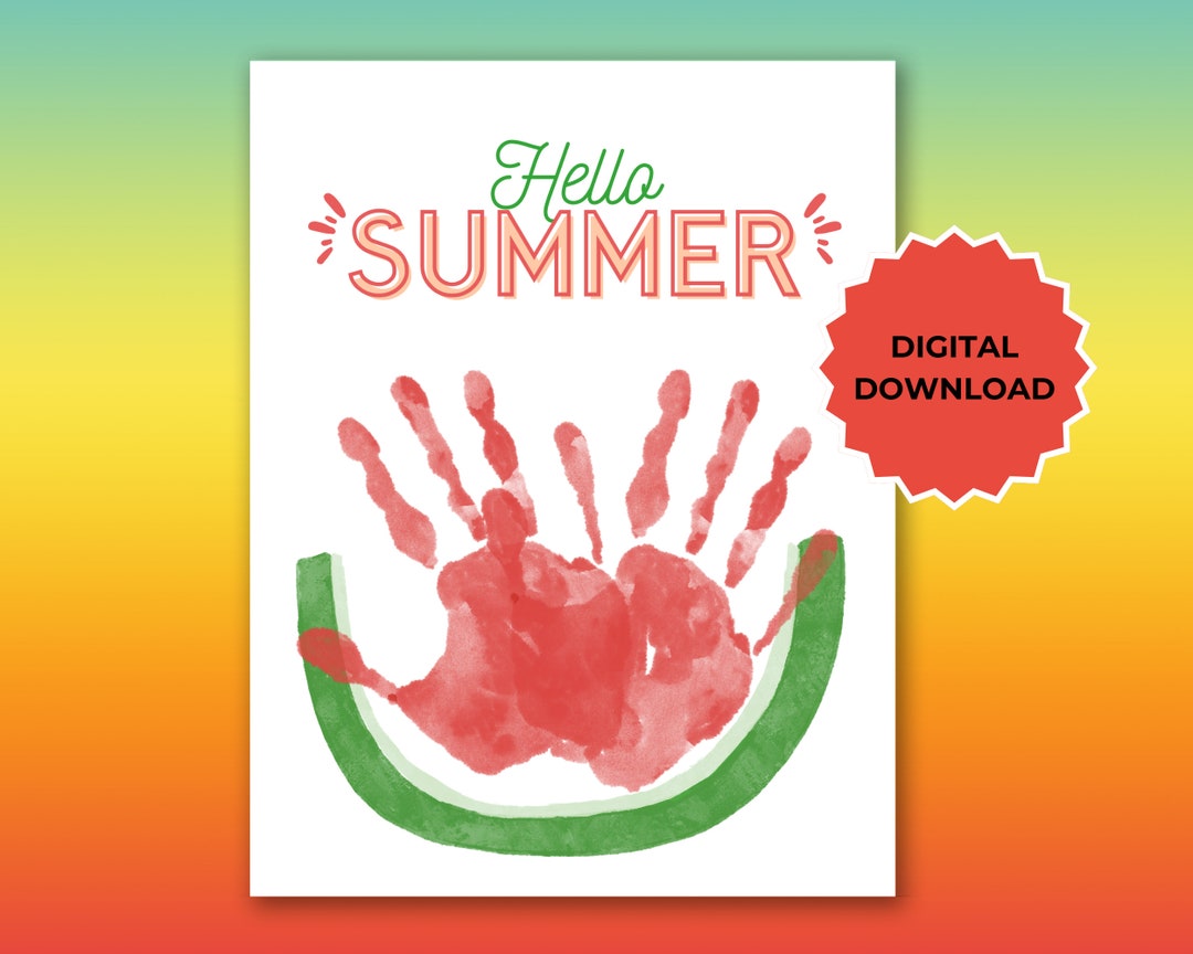 Summer Handprint Art Craft, Memory Baby Art Keepsakes, Preschool ...