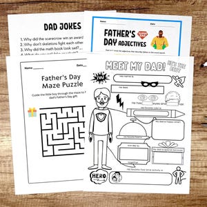 Printable Fathers Day Craft Kit, DIY Fathers Day Activities for Kids ...