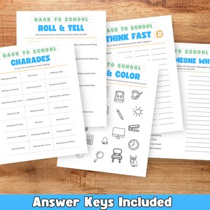 Back to School Printable Games Bundle, First Day of School Classroom ...