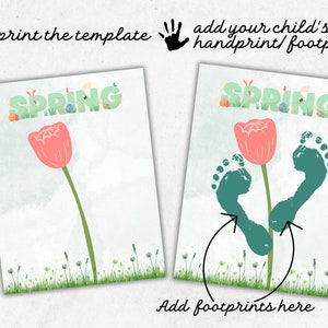 Spring Footprint Art Craft, Memory Baby Art Keepsakes, Preschool ...