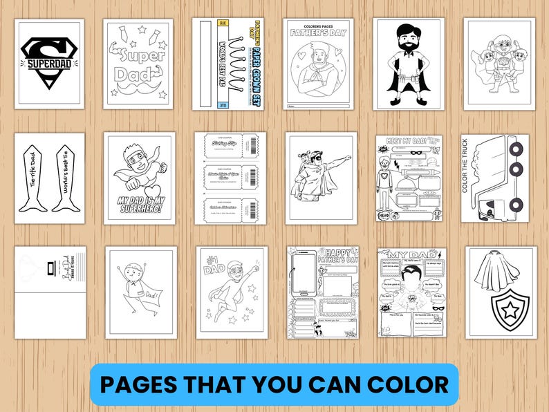 Printable Fathers Day Craft Kit, DIY Fathers Day Activities for Kids ...