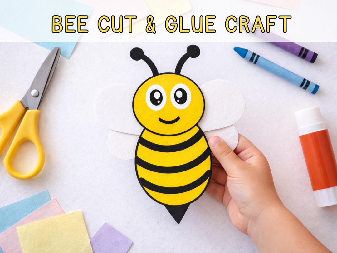 Spring Bee Cut and Glue Activity, Preschool Scissor & Fine Motor Skills ...