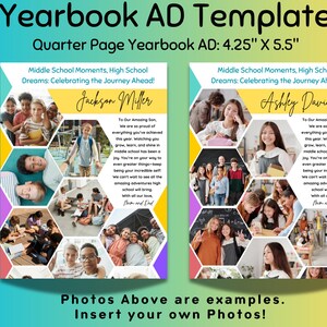 Middle School Yearbook Ad Template, Quarter Page Middle School Ad ...
