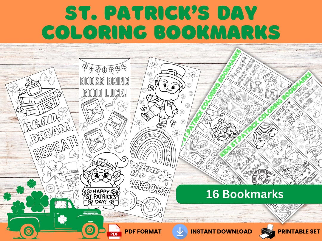 St. Patricks Day Coloring Bookmarks, Color Your Own Bookmarks ...