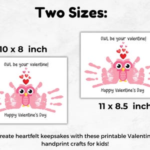 Owl Valentines Handprint Art, Valentines Day Handprint Craft, Toddler ...