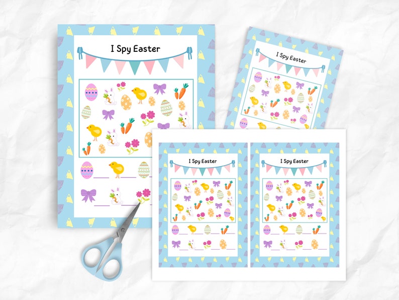 I Spy Easter Game, Printable Easter Egg Hunt, Kids & Adult Easter Party ...