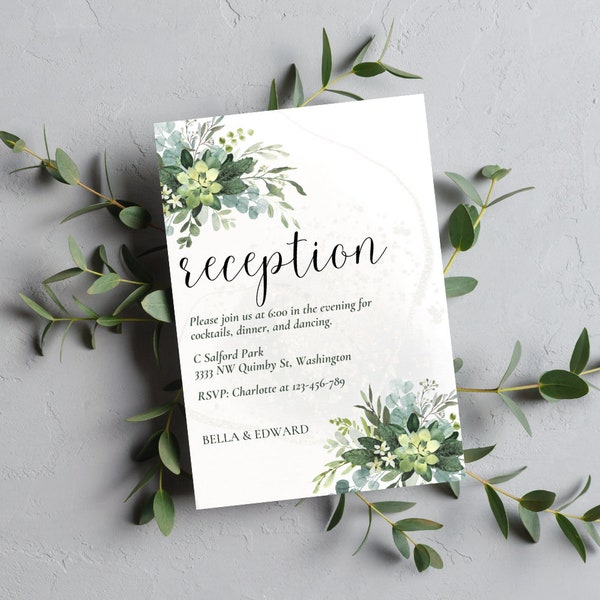 Reception Card - Etsy