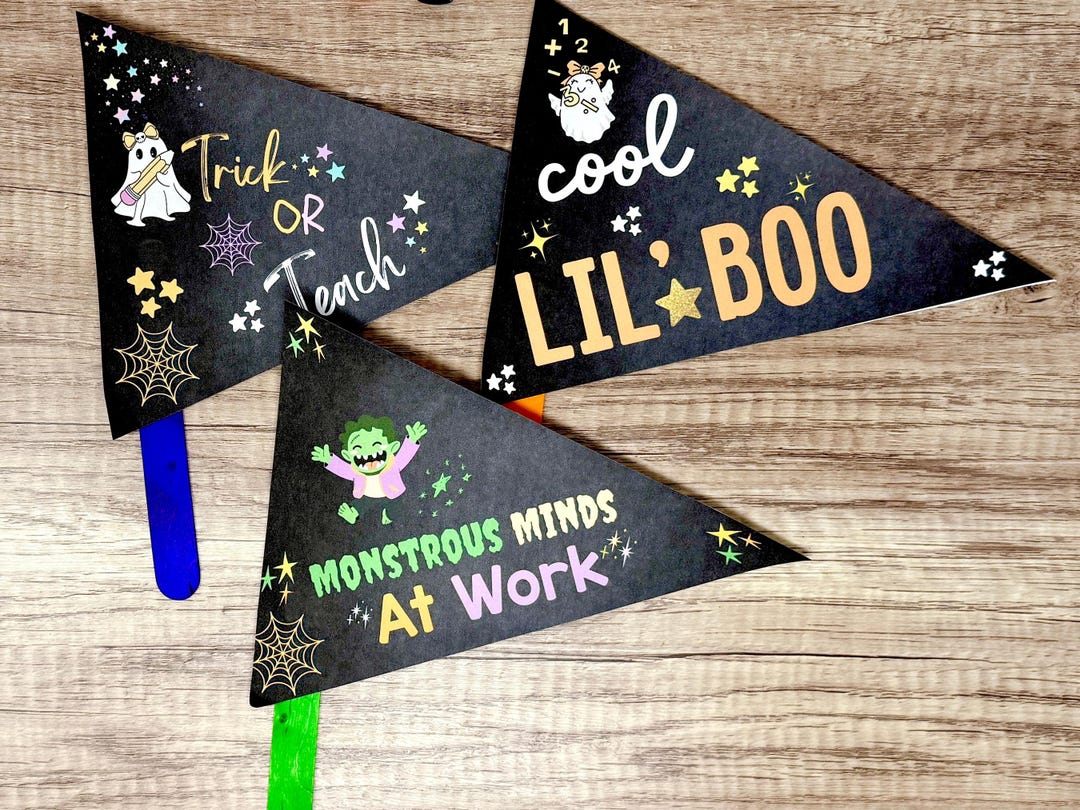 Printable Halloween Pennant Flags, Classroom Halloween Decor, Teacher ...