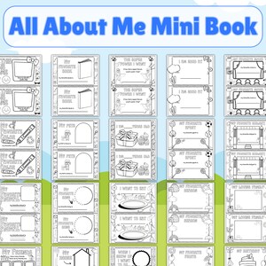 All About Me Mini Booklet, Printable Back to School Mini Book, Back to ...