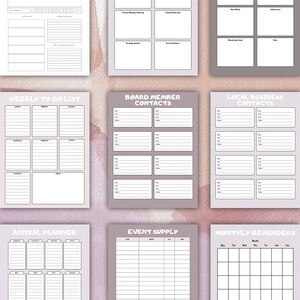PTA Planner Printable, PTA Binder, Leader Planner Binder, PTA Volunteer ...
