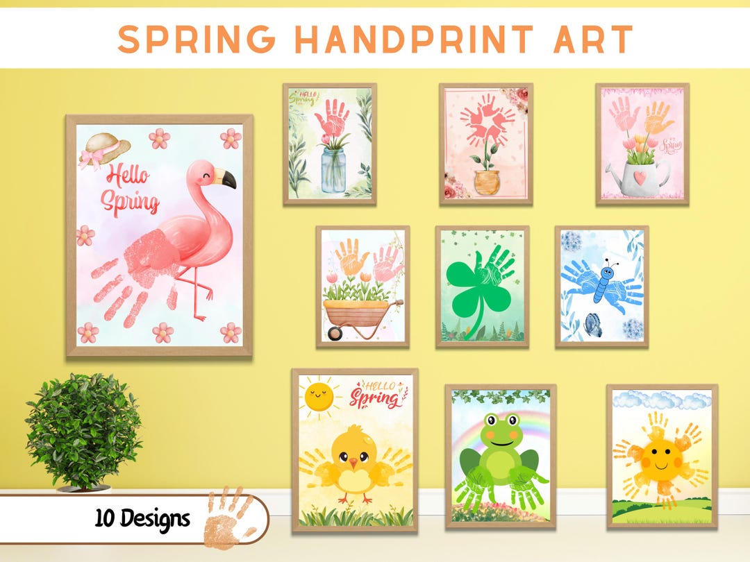 Spring Handprint Art, Spring Handprint Craft, Memory Keepsake, Spring ...
