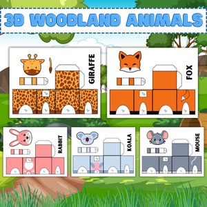 3d Woodland Animal Crafts, Woodland Animal Paper Craft Printable ...