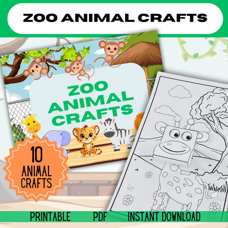 Zoo Animal Crafts, Printable Animal Crafts, Zoo Animals Preschool ...