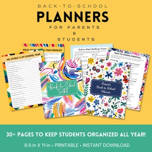 Printable Back to School Bundle, Student Planner, Parent Planner ...