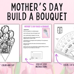 Mother's Day Build a Bouquet Kid Craft, Mother's Day Printable Craft ...