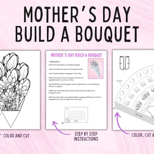 Mother's Day Build a Bouquet Kid Craft, Mother's Day Printable Craft ...