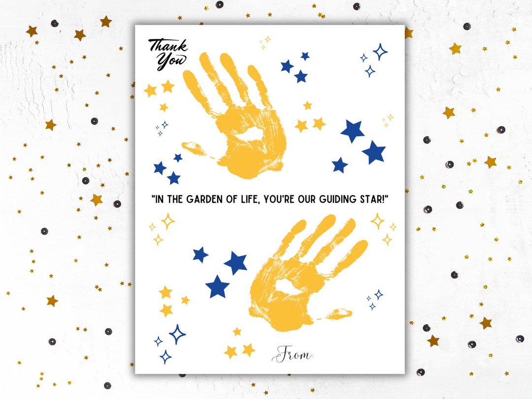 Teacher Appreciation Handprint Craft, Printable Thank You Gift Teacher ...
