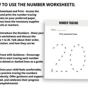 Number Tracing Printable Worksheets, Preschool Pre-k, Kindergarten ...