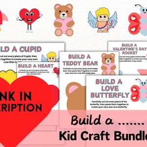 Build a Teddy Bear Kids Craft, Printable Valentines Day Craft ...