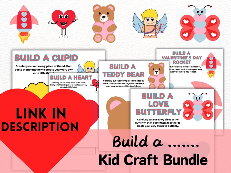 Build a Cupid Craft Printable, Preschool Classroom Valentine Cut and ...